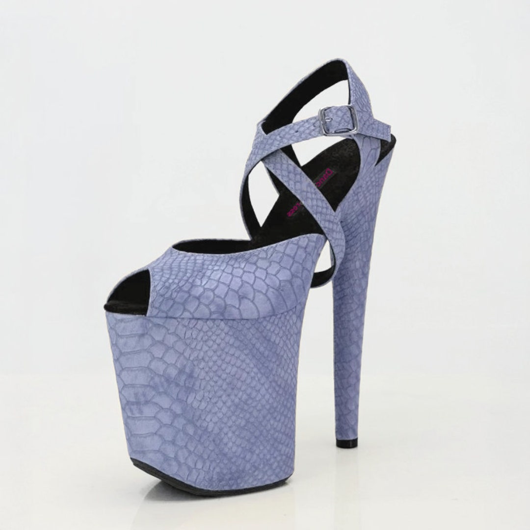 Lilac Serpent Luxe Stiletto- Pole Dancing Sandals, Exotic Shoes, Pole ...
