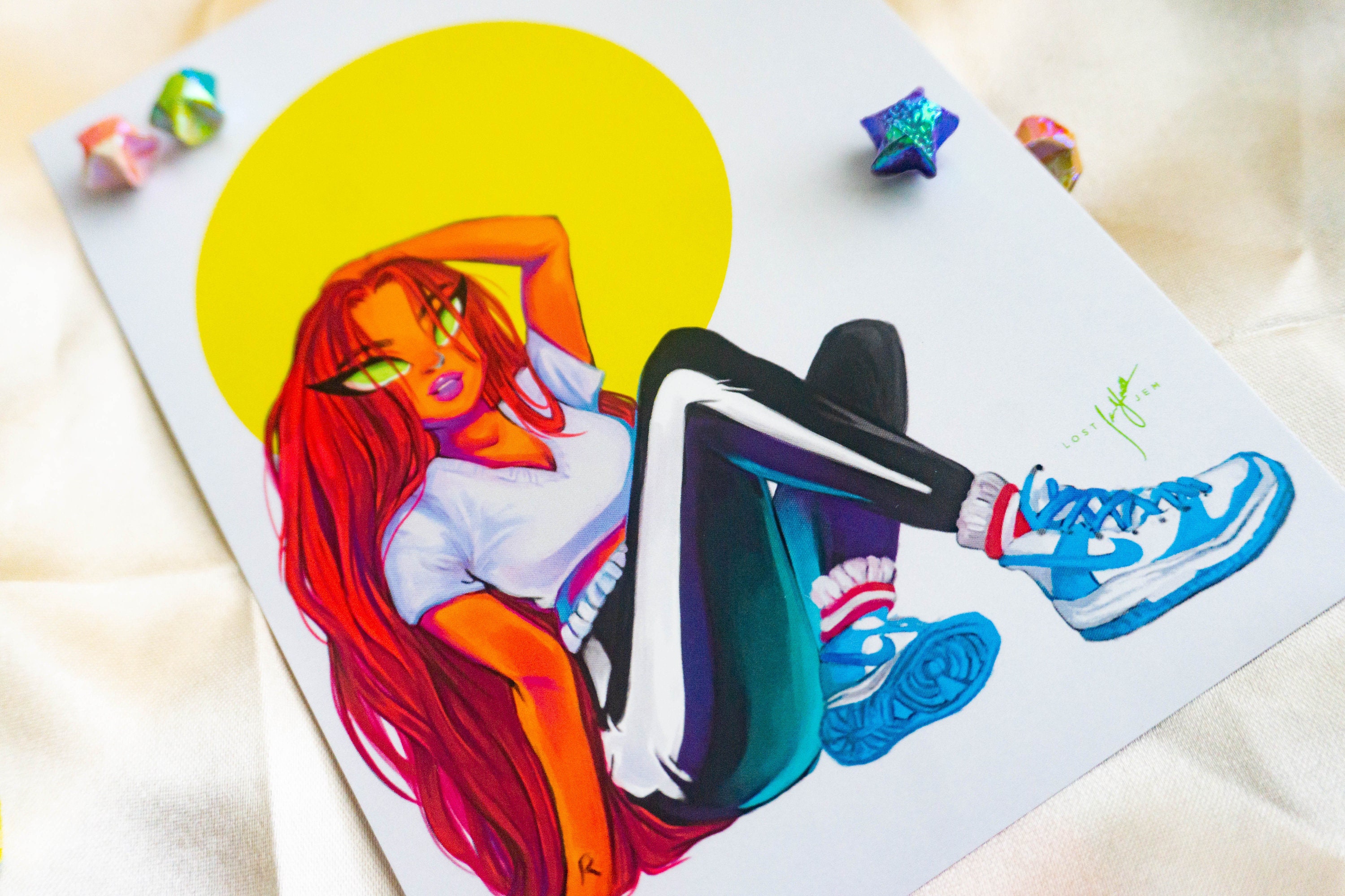 Full Body Starfire Teen Titans Art Print 5x7 | Etsy