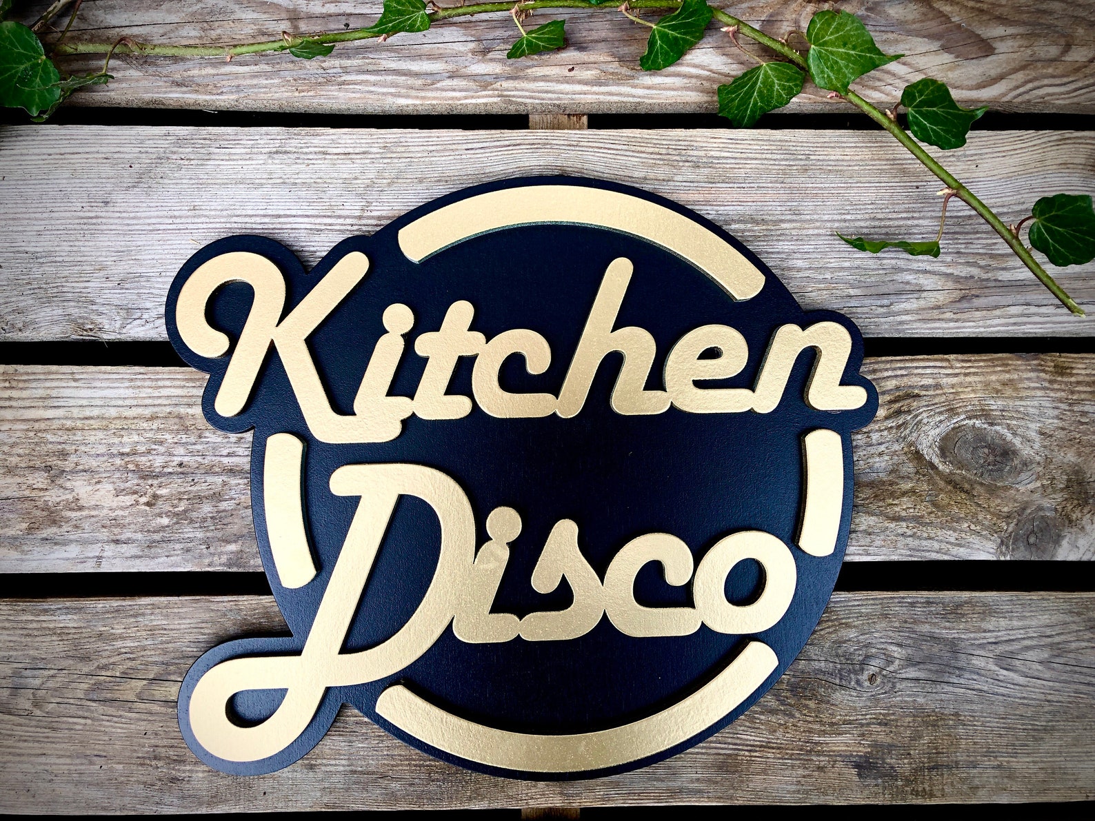 Kitchen Disco Painted Wooden Sign Kitchen Plaque Disco Art - Etsy 日本