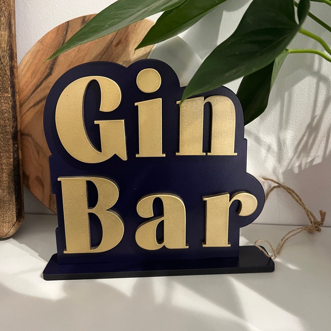 Gin Bar Freestanding Sign Gin Bar Cart Decorations Gin Bar Decor Custom ...