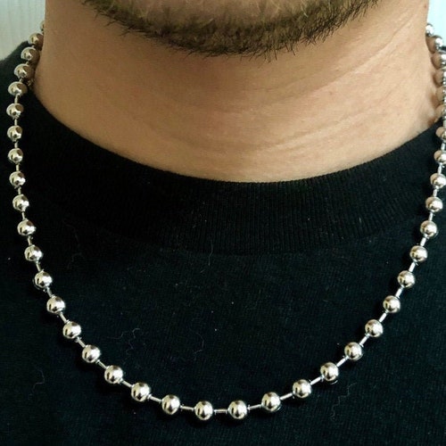 Large 6mm STAINLESS STEEL Ball Chain Necklace Metal Beads - Etsy
