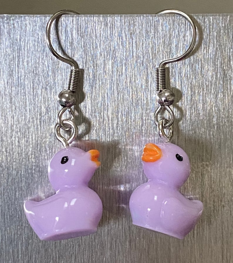 Ducky Earrings/ Colorful Duck Earrings/ Tiny Duck Earrings/ - Etsy