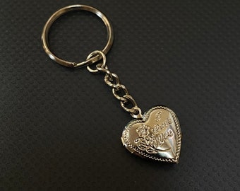 Personalized Heart Leather Keychain, Heart Keychain, Vegan Leather ...