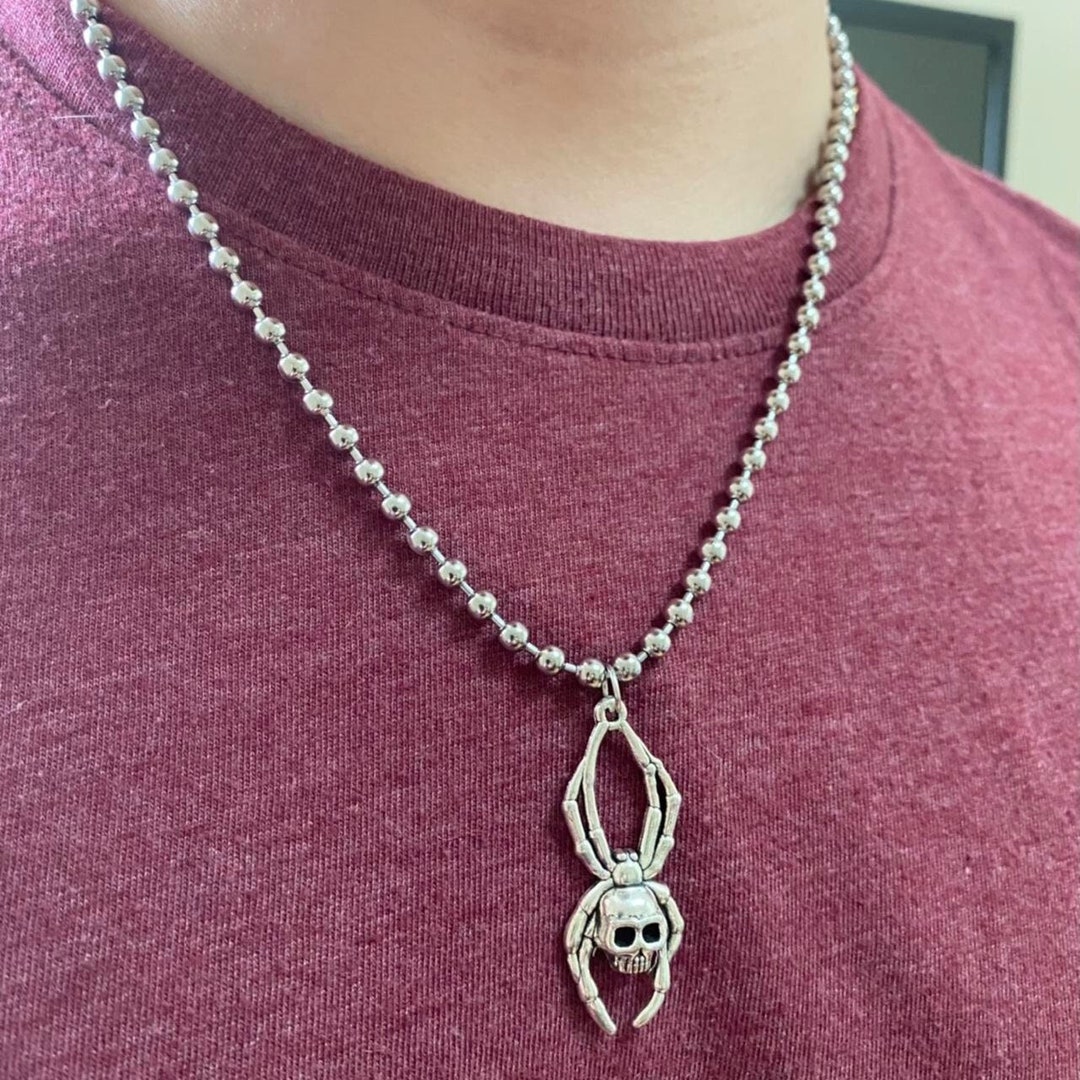 Spider Skull Necklace/ Spider Wallet Chain Necklace / Spider - Etsy