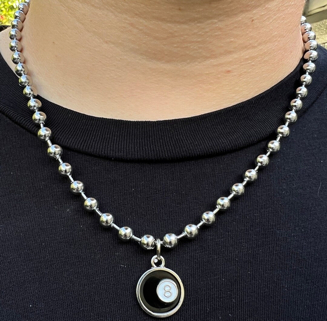 8 Ball Necklace / 8-ball/ Eight Ball Necklace/ Billiard Necklace/ Pool ...
