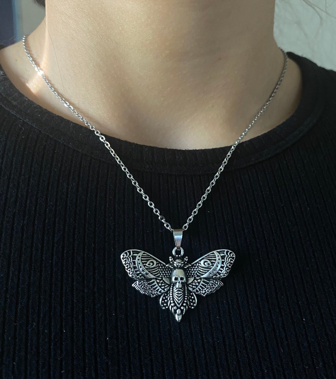 Moth Necklace/ Deaths Head Moth Necklace/ Death's Head Hawk Moth ...