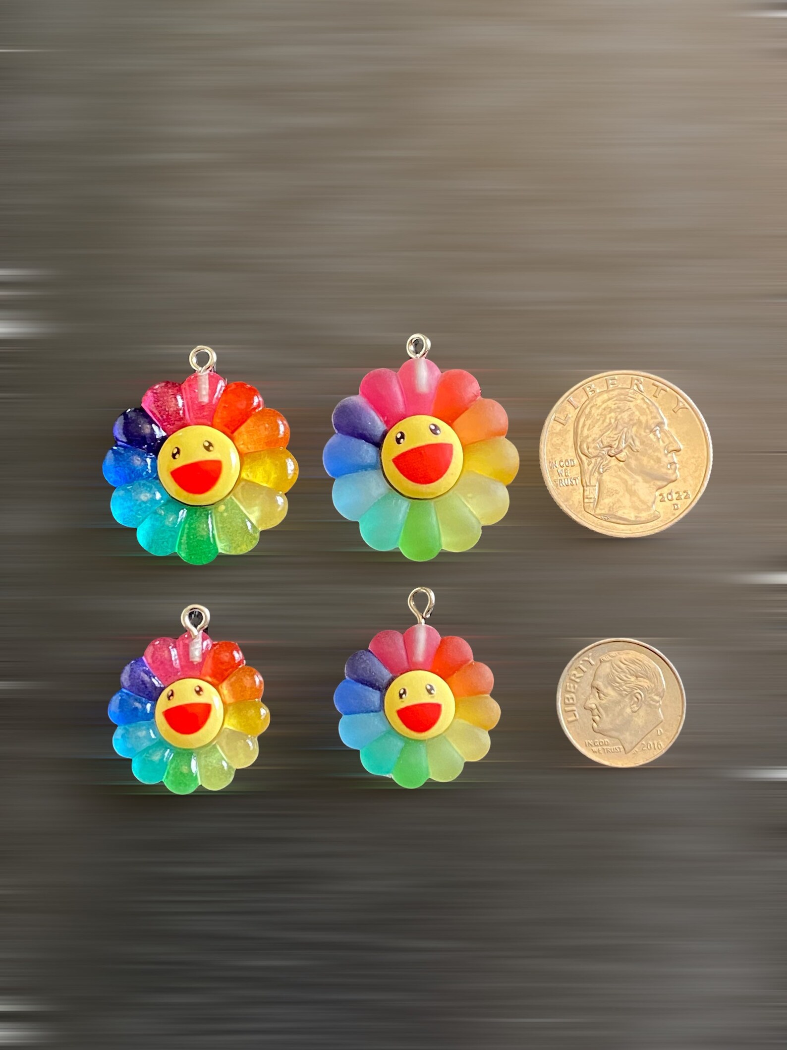 Rainbow Happy Face Necklace/ Hobi Flower Necklace/ Sunflower - Etsy