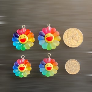 Rainbow Happy Face Necklace/ Hobi Flower Necklace/ Sunflower Necklace ...