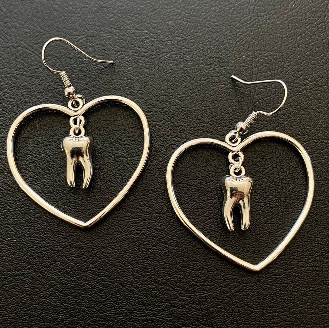 Teeth Earrings/ Tooth Earrings/ Goth Earrings/ Punk Earrings/ Dangle ...