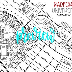 Radford University Campus Map - Etsy Norway