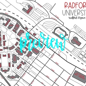 Radford University Campus Map - Etsy