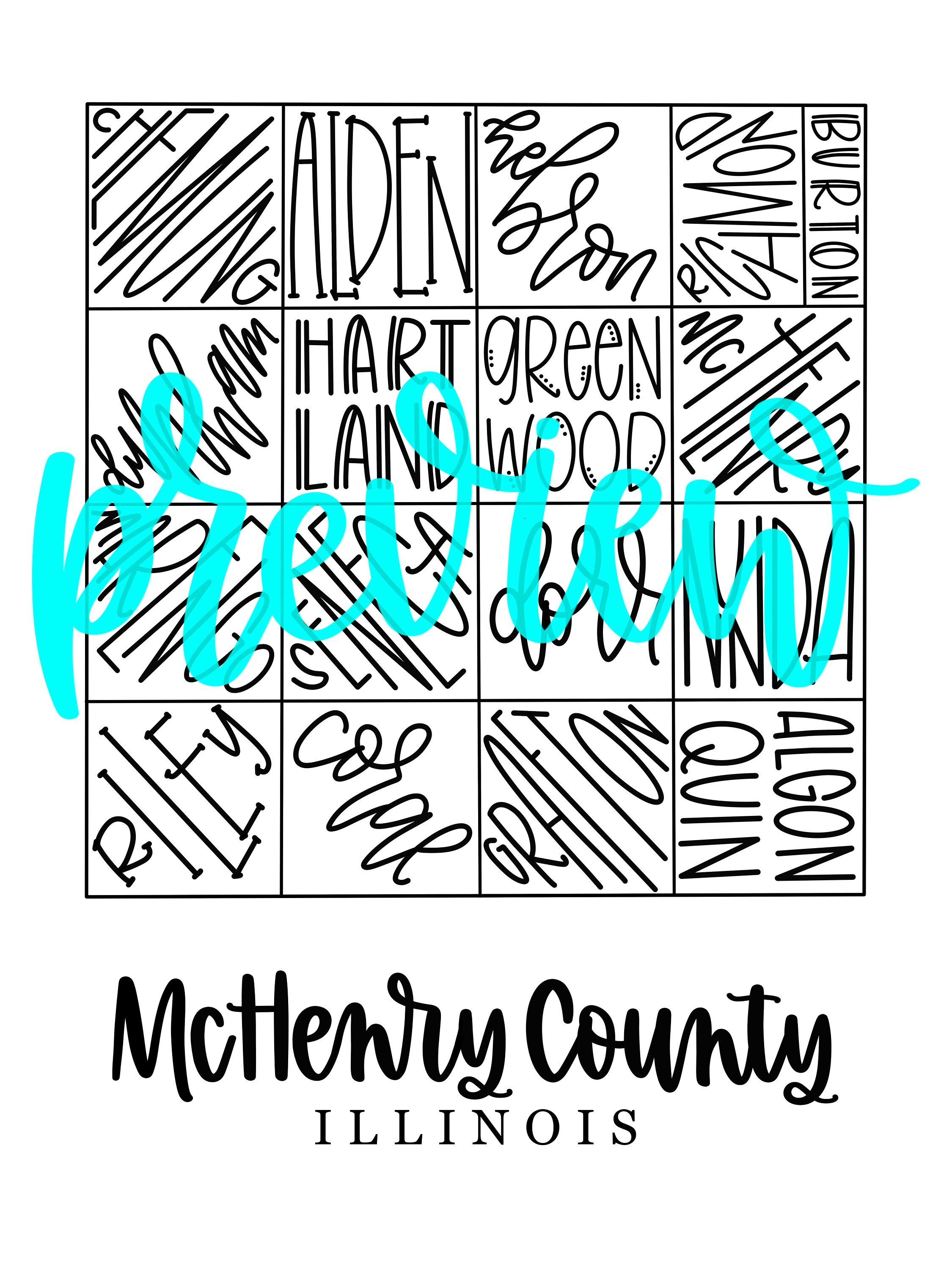 Mchenry County IL Map - Etsy