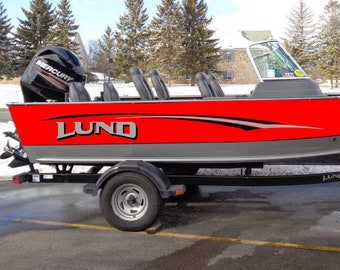 Lund Boat Emblems 28 Chrome FREE FAST Delivery DHL Express Stickers Set ...