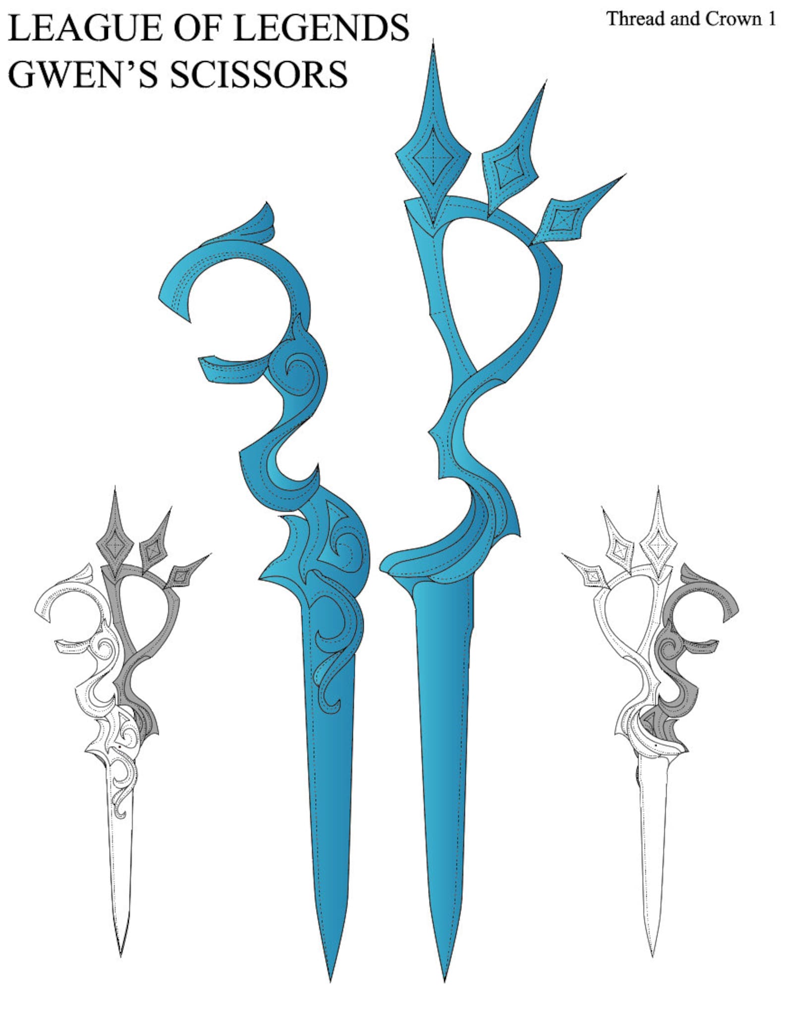 League of Legends Inspired Gwen Scissors Template - Etsy