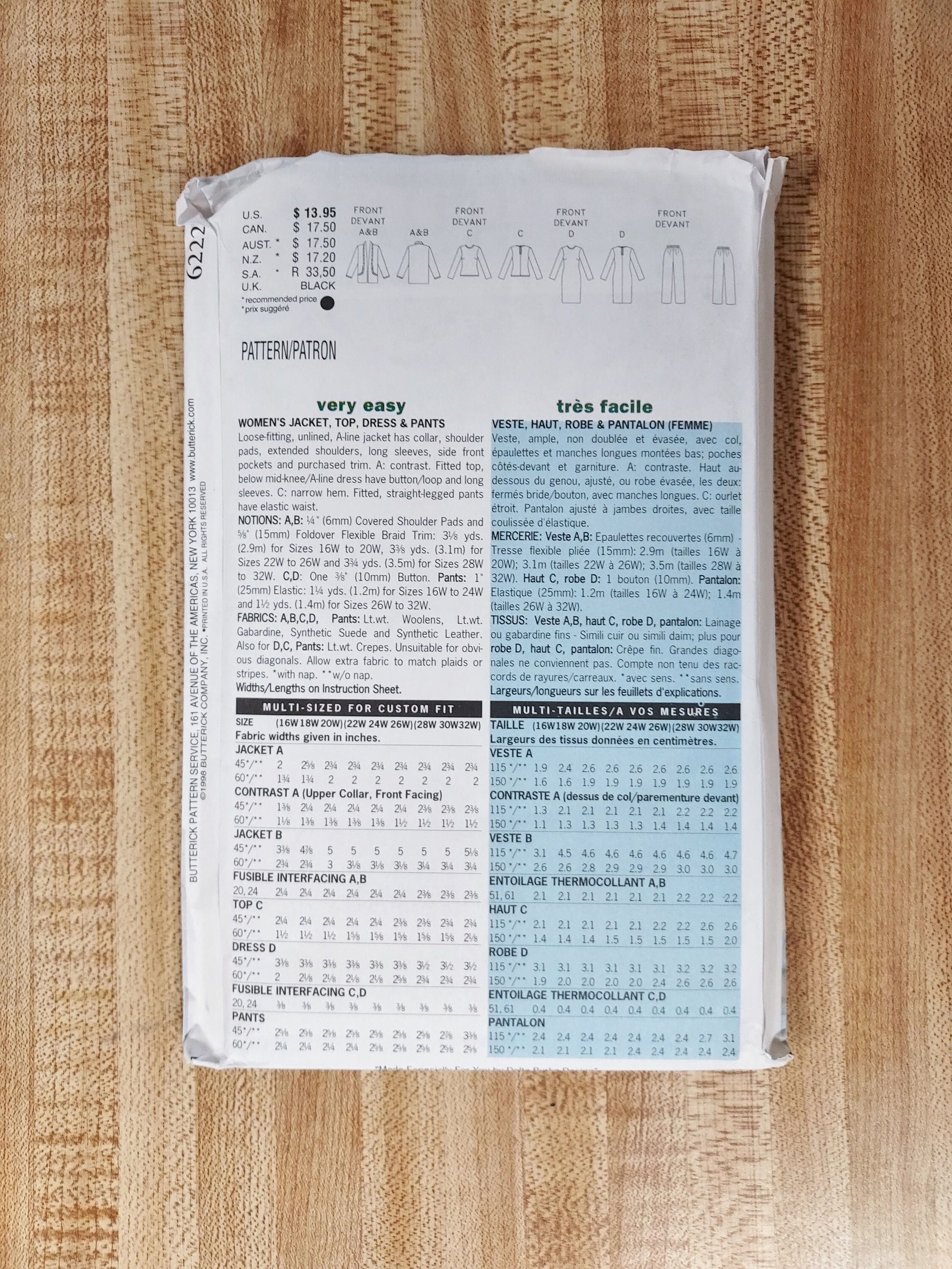 Vintage Delta Burke Butterick Pattern 6222 - Complete and Uncut ...