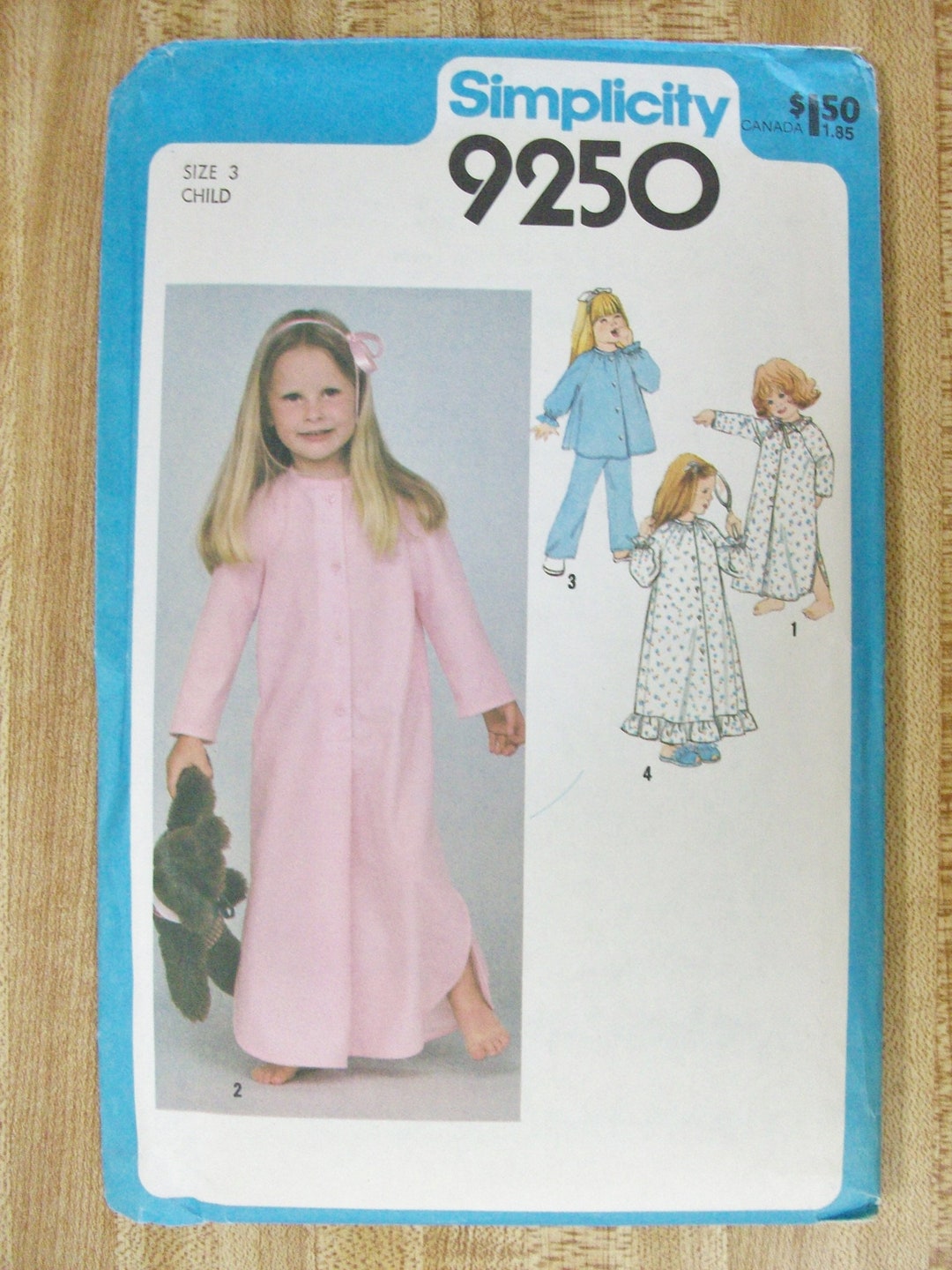 Vintage Simplicity Pattern 9250 - Complete and Uncut - Nightgown ...