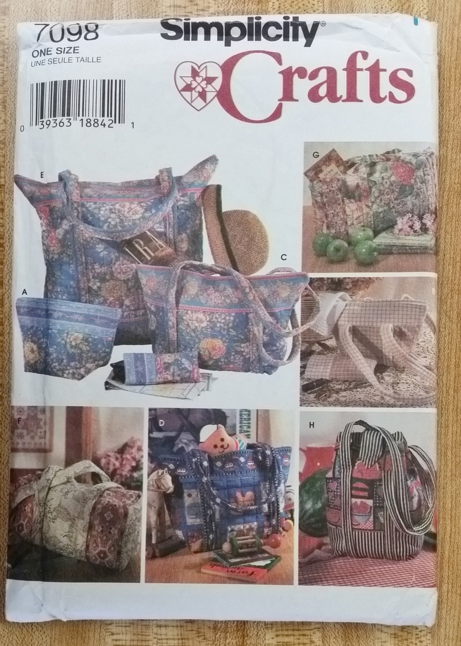 Vintage Simplicity Pattern 7098 - Complete and Uncut - Bag Variations ...