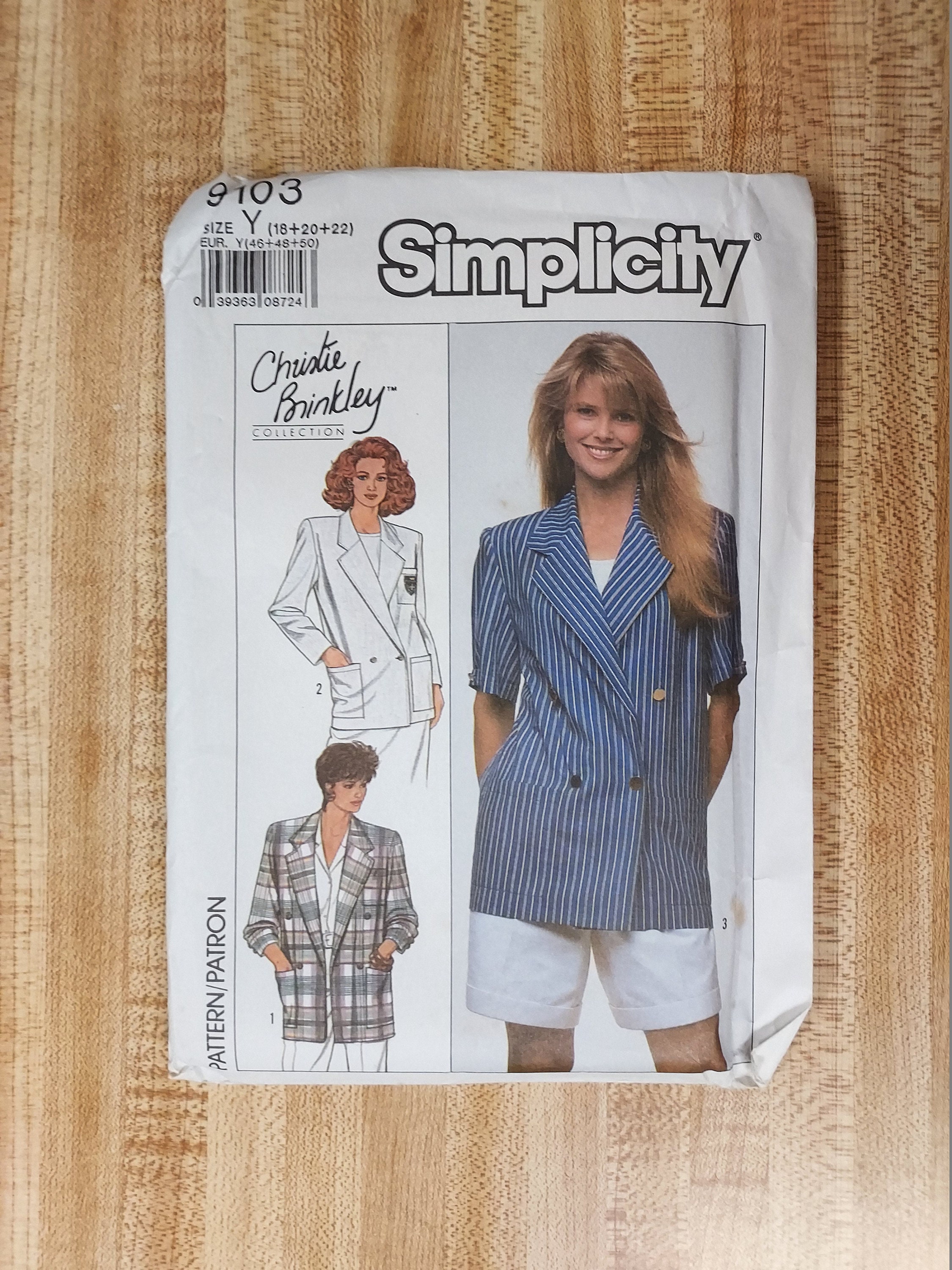 Vintage Simplicity Pattern 9103 - Complete and Uncut - Unlined Jacket ...