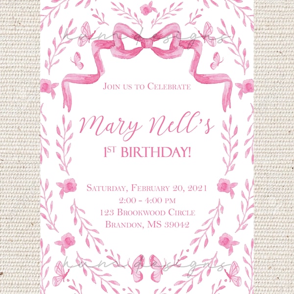 Bow Invitations - Etsy