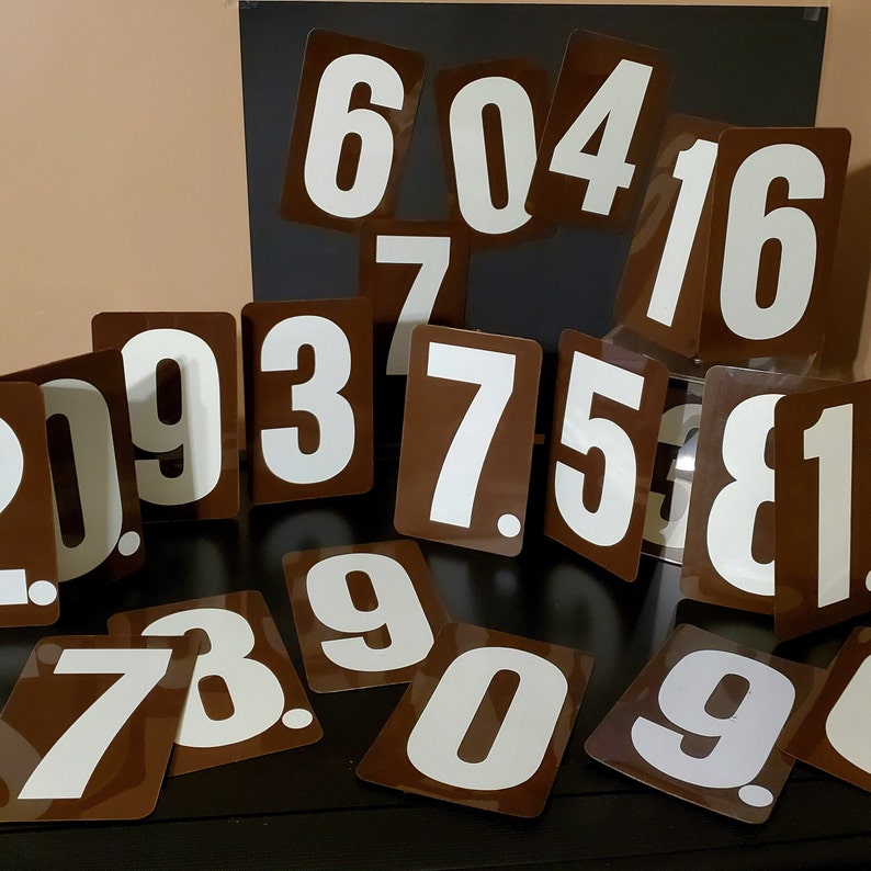 Retro Marquee Sign Numbers, 1970s Mod Signage, Double Sided Advertising ...