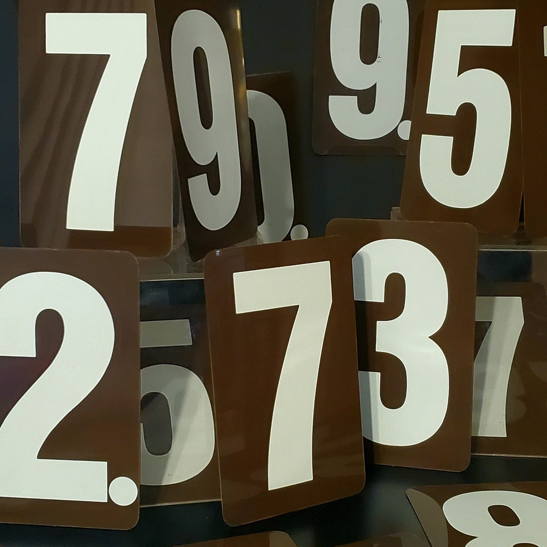 Retro Marquee Sign Numbers, 1970s Mod Signage, Double Sided Advertising ...