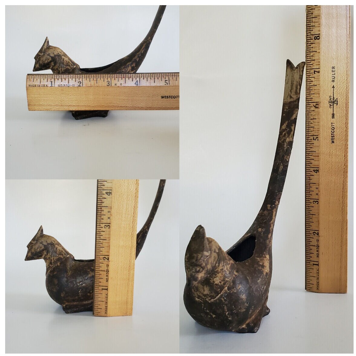 Japanese Cast Iron Koro Sculptural Bird, MCM Religious Asian Artifact ...