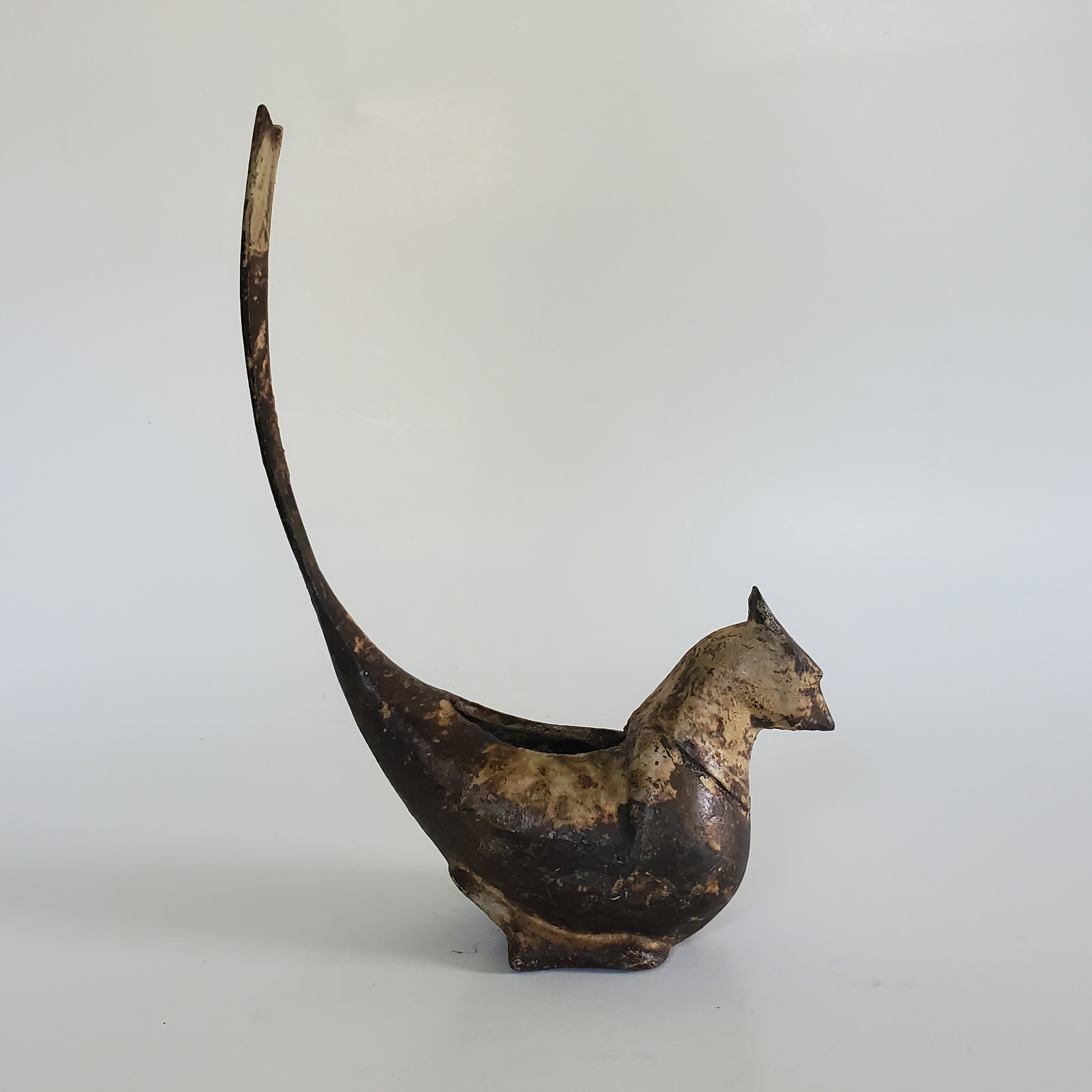 Japanese Cast Iron Koro Sculptural Bird, MCM Religious Asian Artifact ...