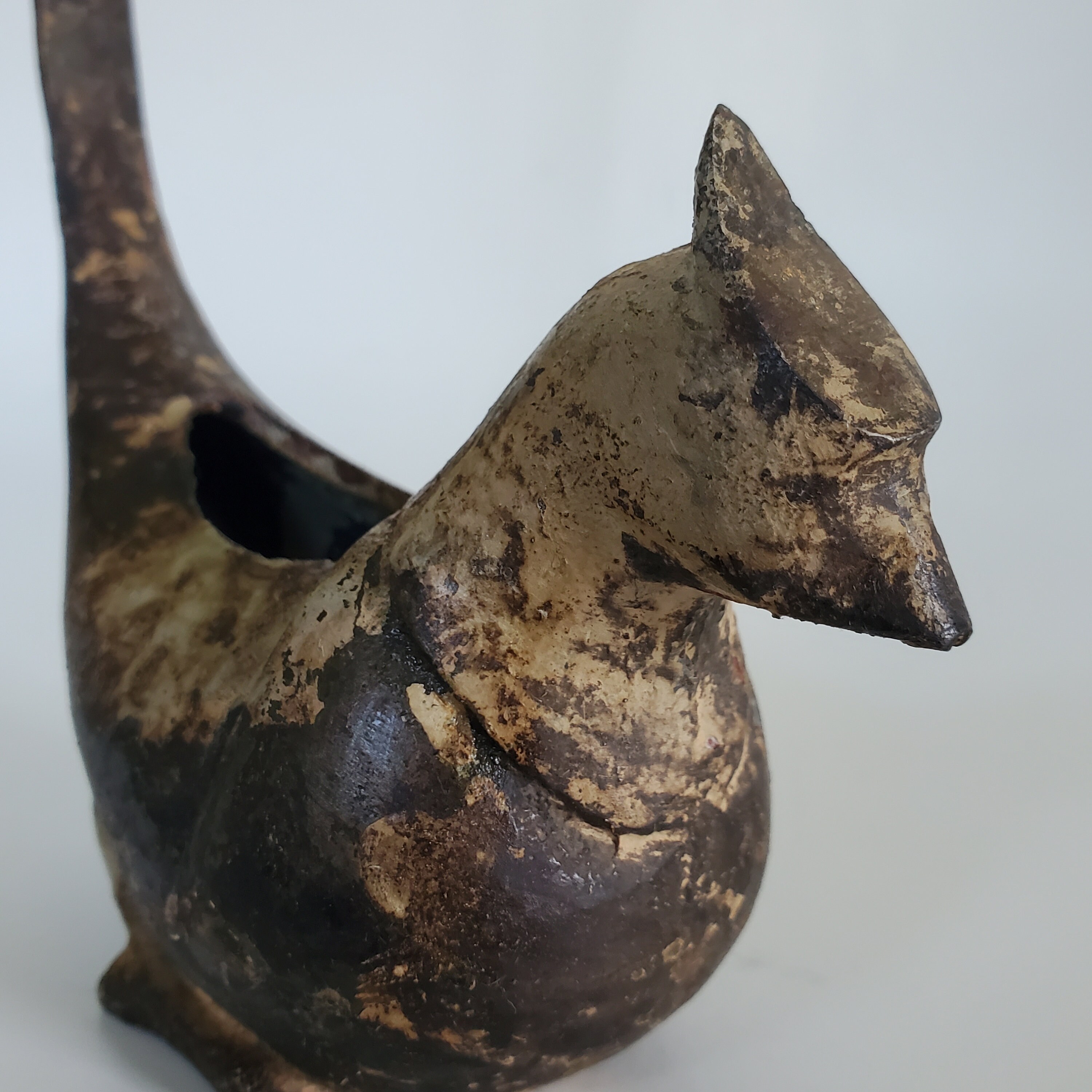 Japanese Cast Iron Koro Sculptural Bird, MCM Religious Asian Artifact ...