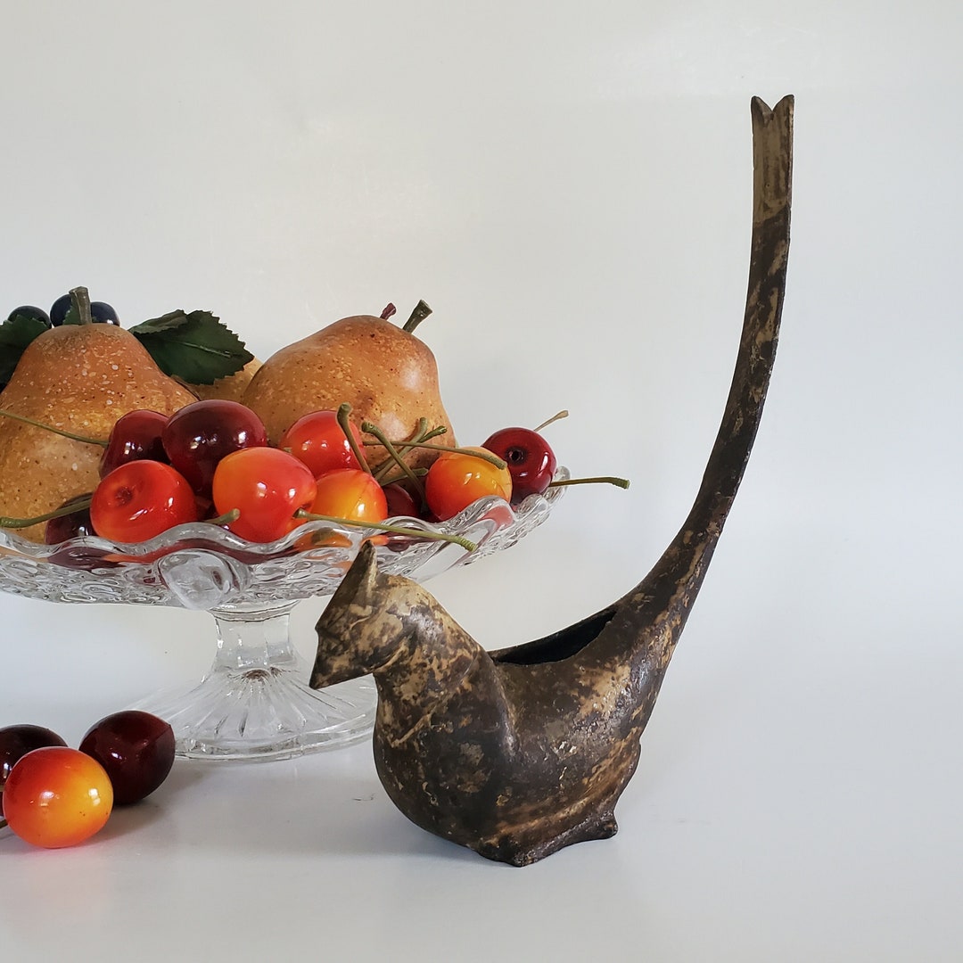 Japanese Cast Iron Koro Sculptural Bird, MCM Religious Asian Artifact ...