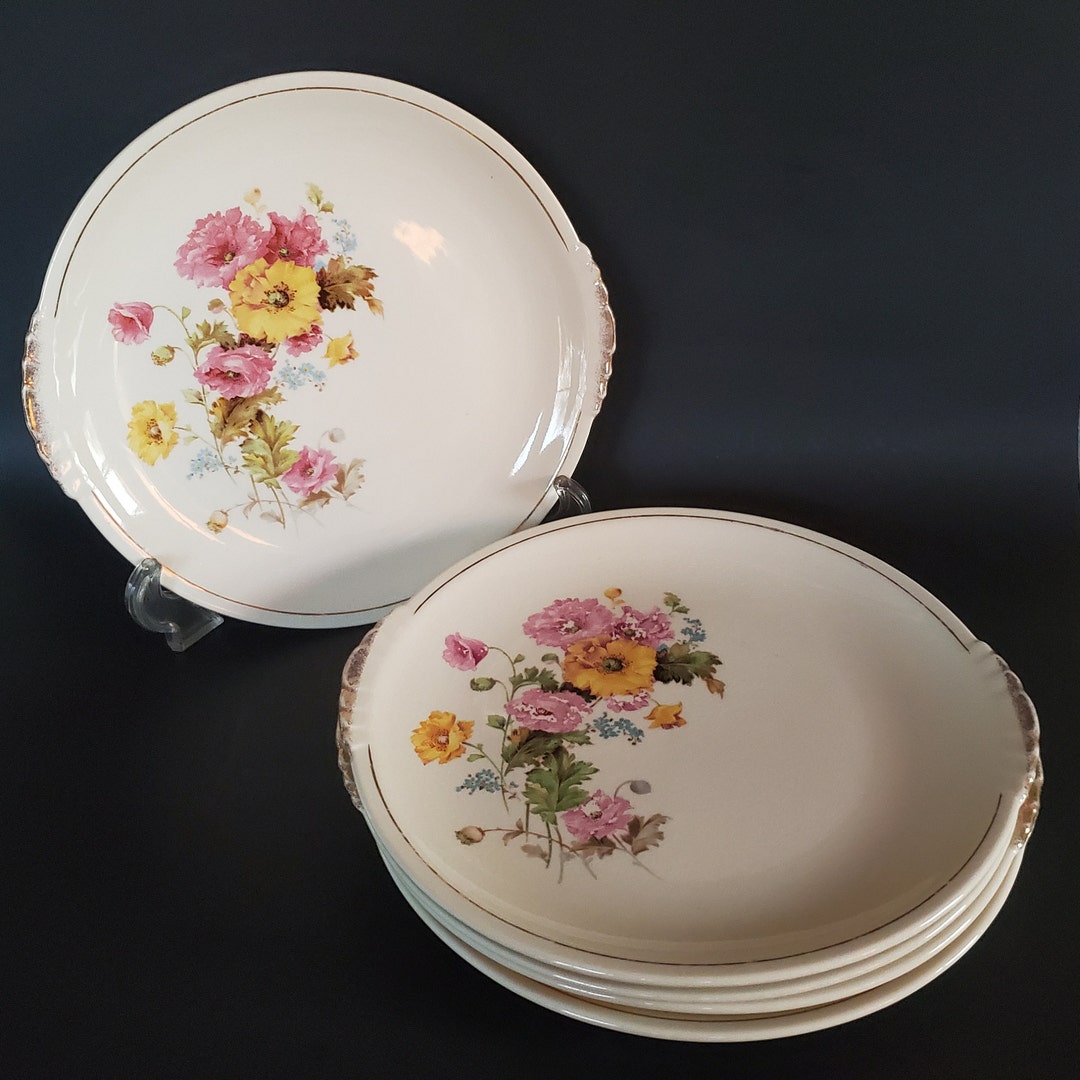 Paden City Pottery/ Shell Krest 10" Dinner Plates Set of 5, Pink ...