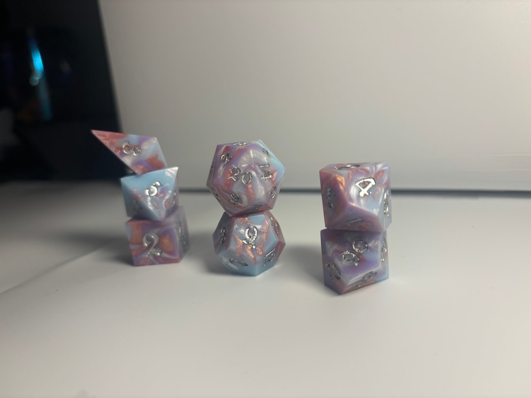 Incidental Splendor - Dnd Dice Set With Many Swirling Colors - Handmade ...