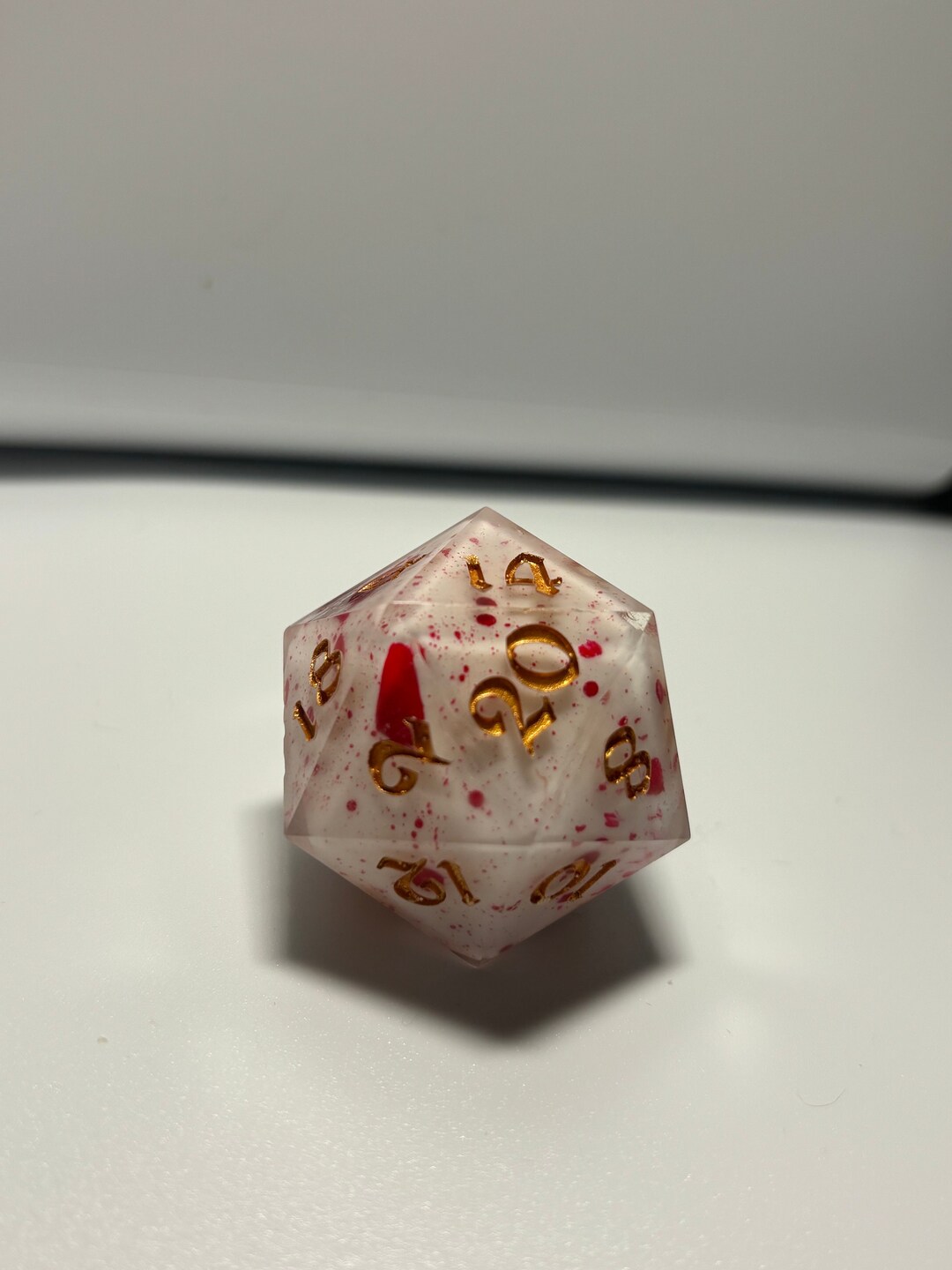 Brutality - Oversized D20, White With Red Blood Splatter - Handmade ...