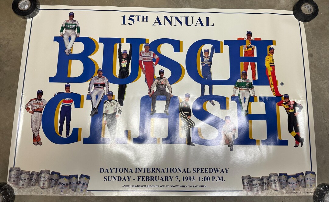 Vintage 1993 NASCAR Winston Cup / Busch Clash Poster (34x22) - Etsy