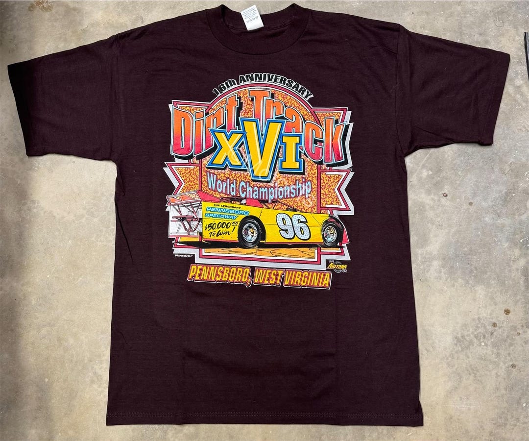 Vintage NOS 1996 16th Annual Dirt Track World Championship Event Tee ...