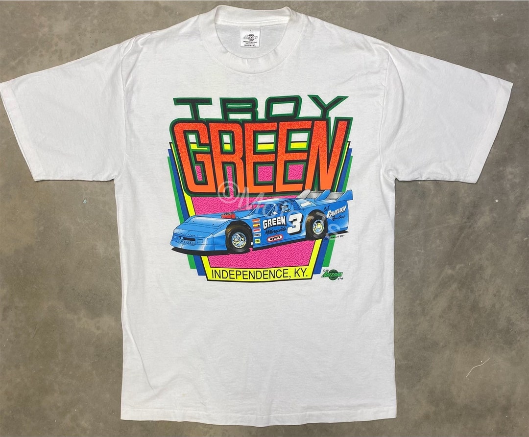 Vintage 1992 Troy Green Dirt Late Model Tee - Large - Etsy