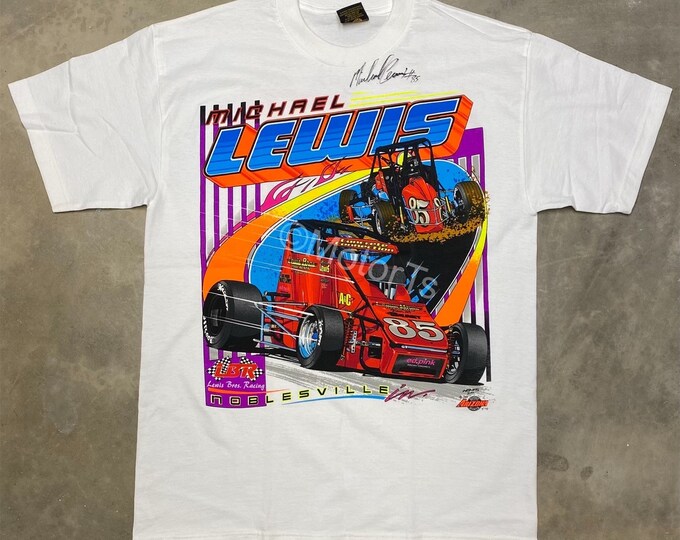 Vintage NOS Michael Lewis Racing USAC Sprint Autographed Tee Large - Etsy
