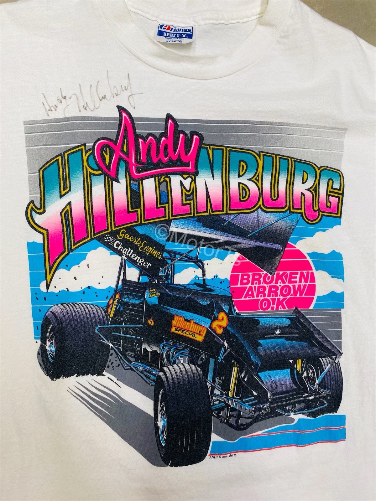 Rare! Vintage 1990s Andy Hillenburg World of Outlaws Sprint Car Tee ...