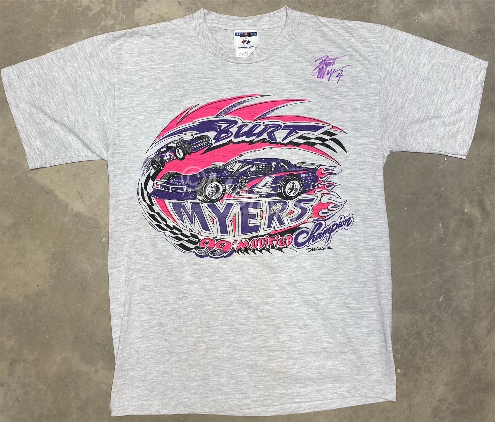 Rare! Vintage 1999 Burt Myers Champion Modified Racing T Shirt