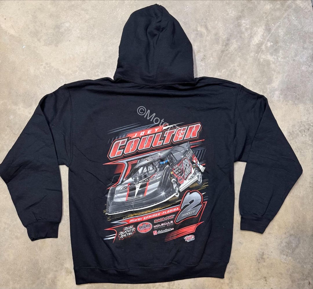 NOS 2018 Joey Coulter / Rum Runner Racing Dirt Late Model Racing Hoodie ...