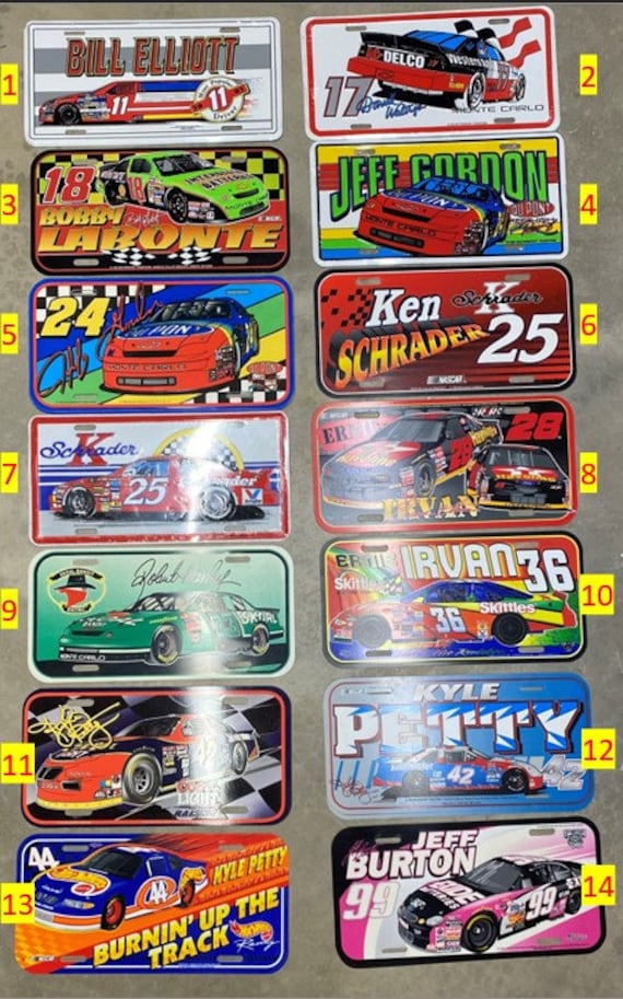 Various Deadstock Nascar License Plates plastic/aluminum - Etsy
