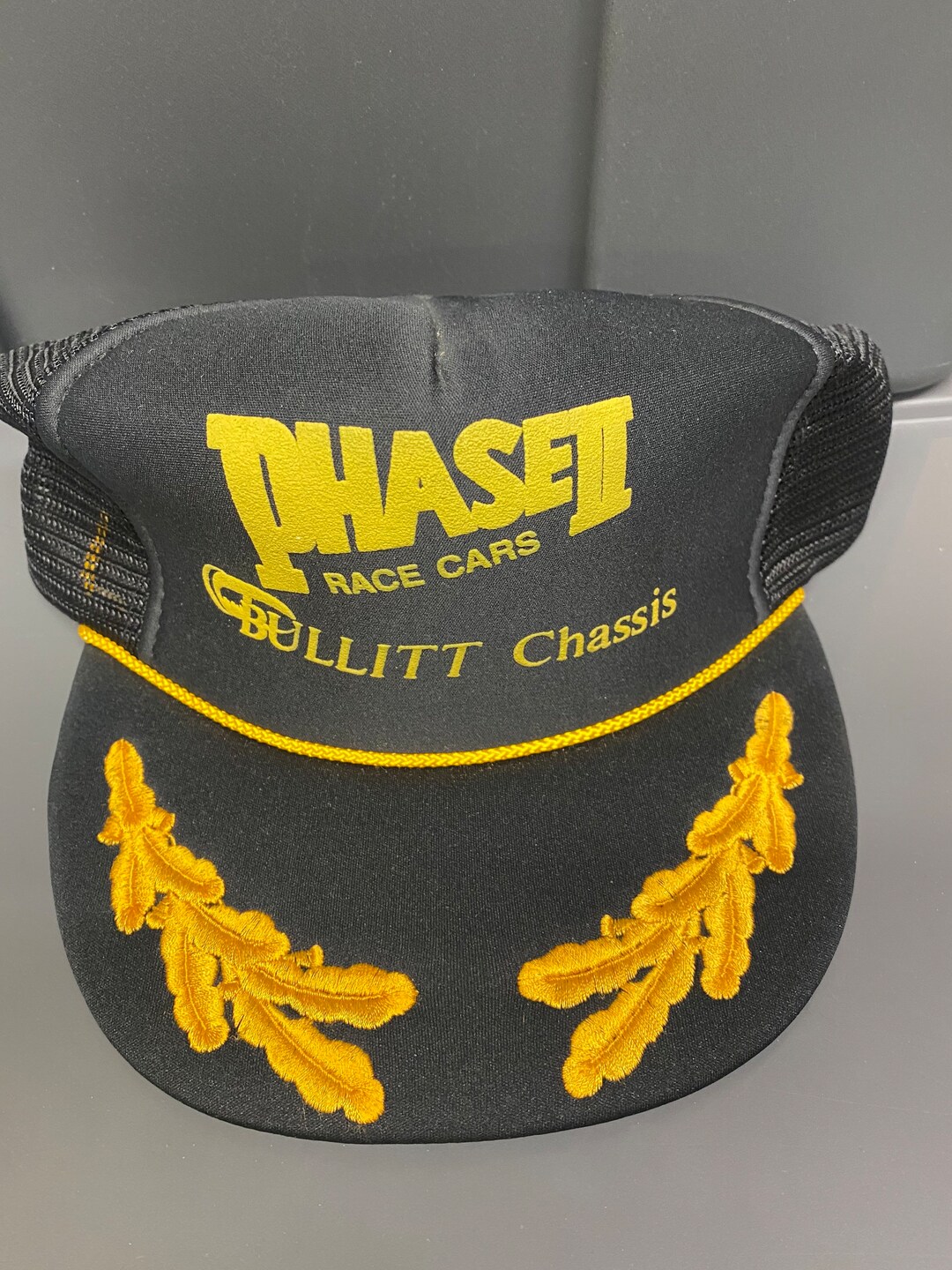Vintage 80’s NOS Bullitt Chassis Phase II Foam Trucker Hat - Snapback ...