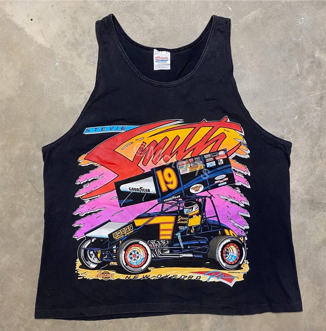Vintage 1997 Stevie Smith the Black Bandit Sprint Car Tank Top XL - Etsy