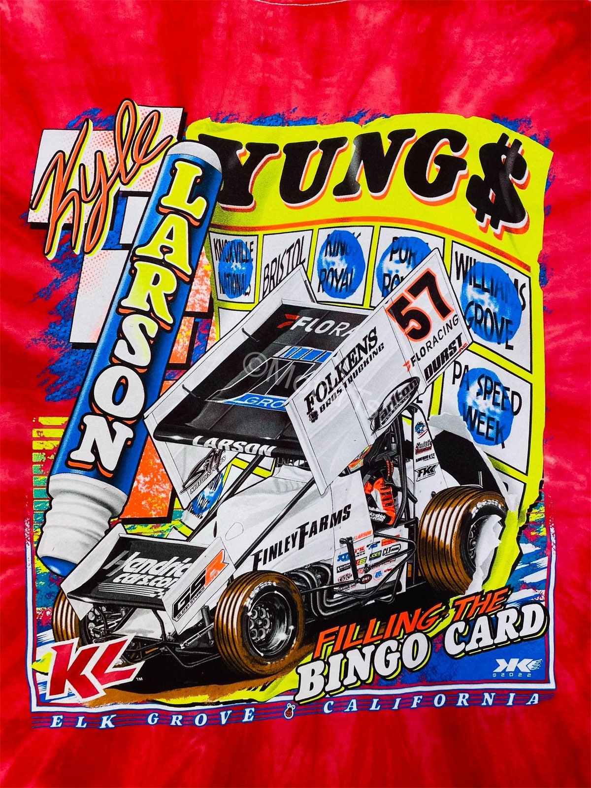 2022 Kyle Larson “bingo”/ Paul Silva Motorsports #57 Sprint Car Tee ...