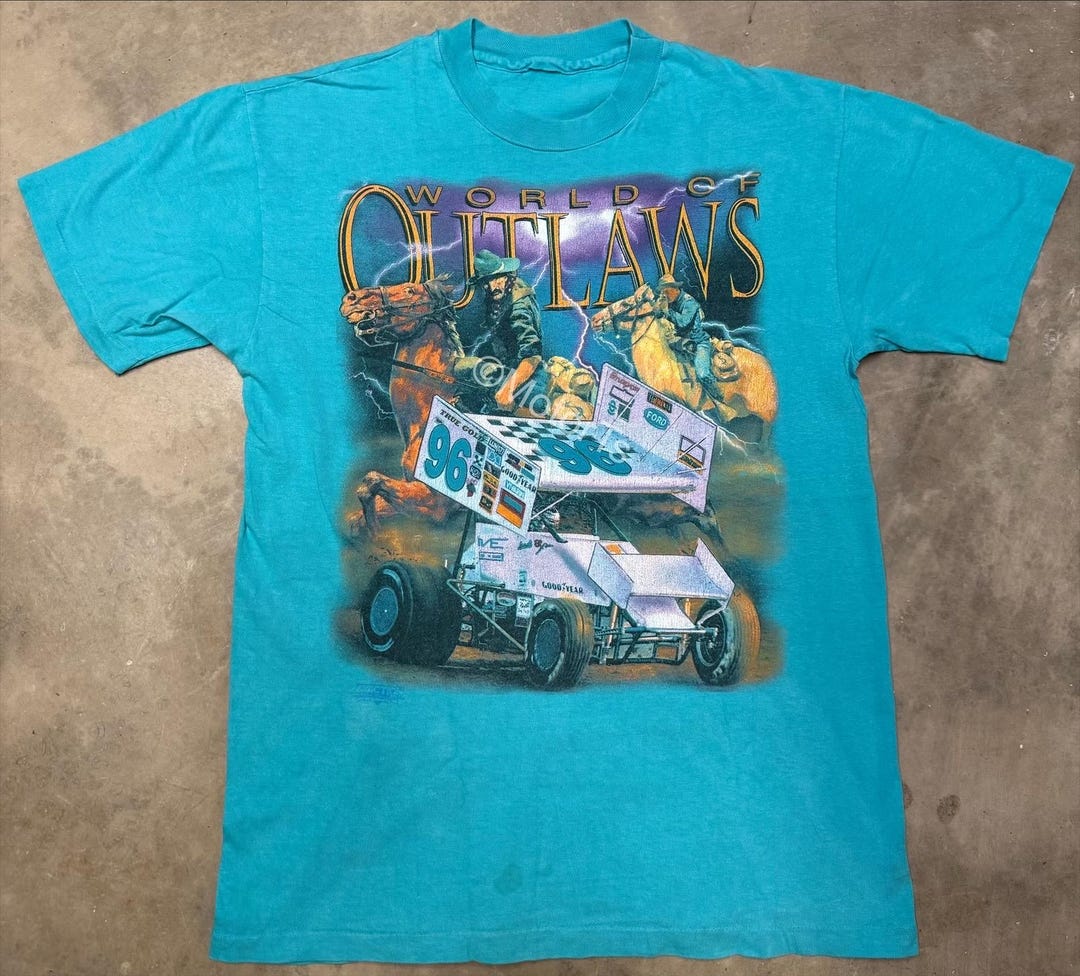 Vintage 1996 Skoal World of Outlaws Sprint Car Tee Shirt - Medium - Etsy