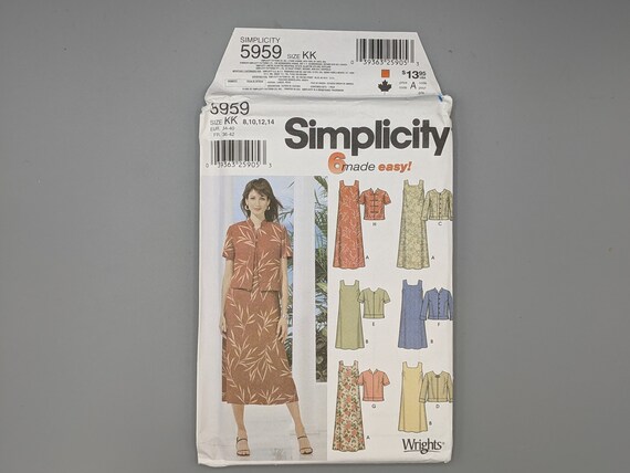 Simplicity 5959 Uncut Sewing Pattern for Six Made Easy Sizes 8 10 12 14 ...