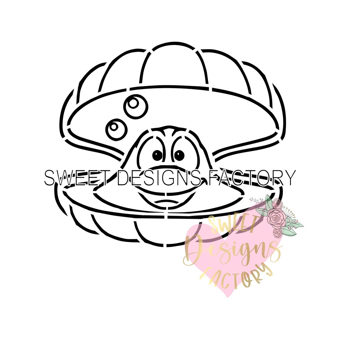 Oyster Summer PYO Cookie Stencil. Matching Cookie Cutter Available WF56 ...