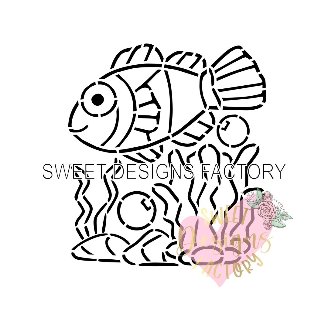 Summer Under the Sea Tropical Fish PYO Cookie Stencil. Matching Cookie ...