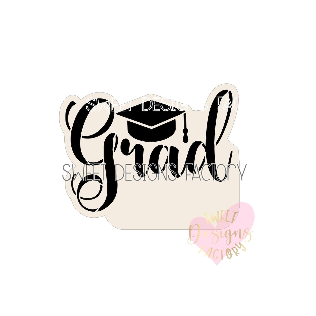 Grad Plaque Cookie Stencil and Matching Cookie Cutter OR Stencil Alone ...