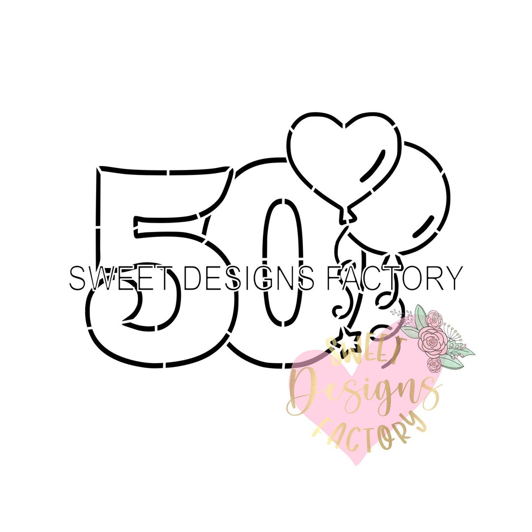 Number Fifty Birthday PYO Cookie Stencil. Matching Cookie Cutter ...