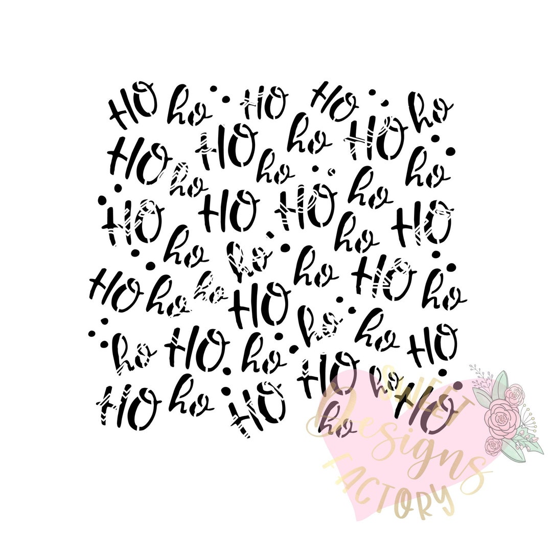 Christmas Words Ho Ho Ho Background Pattern Cookie Stencil BC074 - Etsy